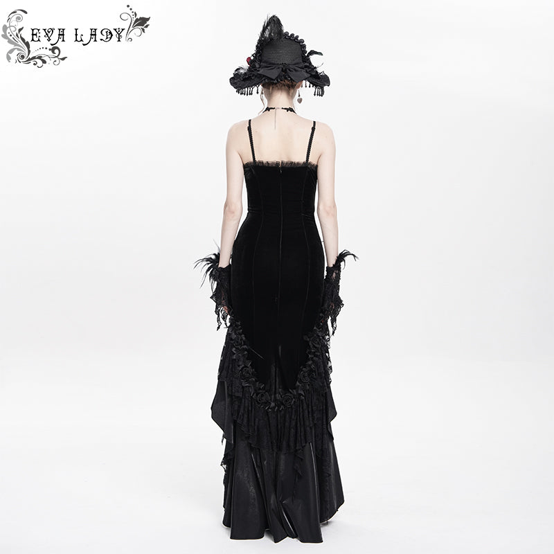 Cressida Gothic Fishtail Dress With | Devi... | DevilFashion