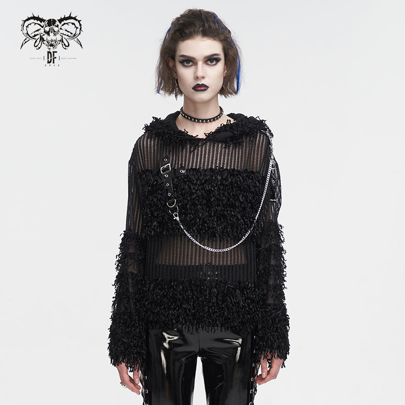 Celestine Gothic Plush Patchwork Hooded | ... | DevilFashion