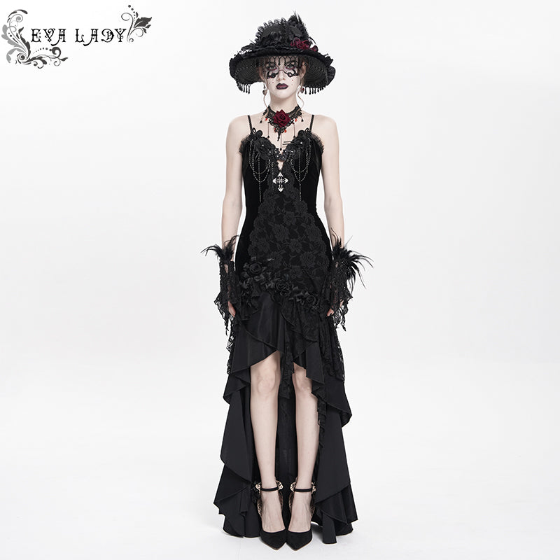 Cressida Gothic Fishtail Dress With | Devi... | DevilFashion