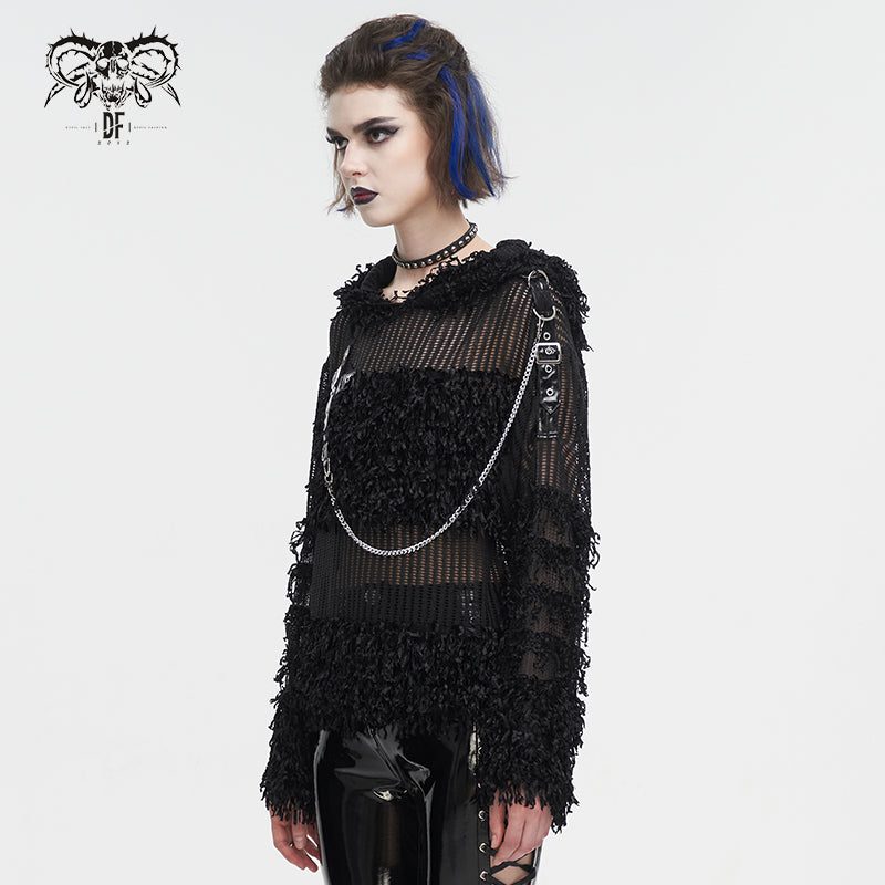 Celestine Gothic Plush Patchwork Hooded | ... | DevilFashion