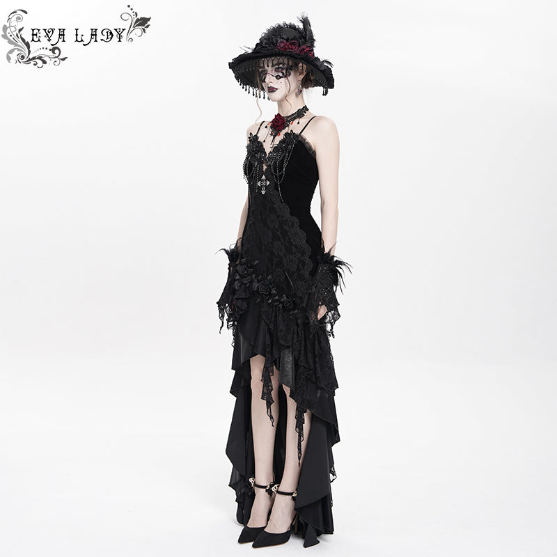 Cressida Gothic Fishtail Dress With | Devi... | DevilFashion