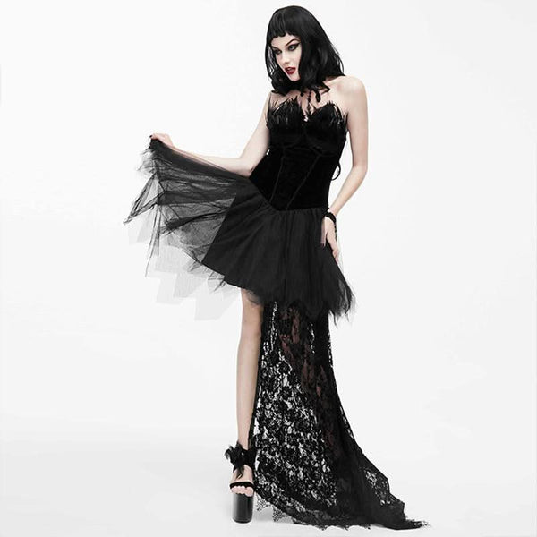 'Unholy' Gothic Dress With Sweetheart Neckline And A Tailcoat ...