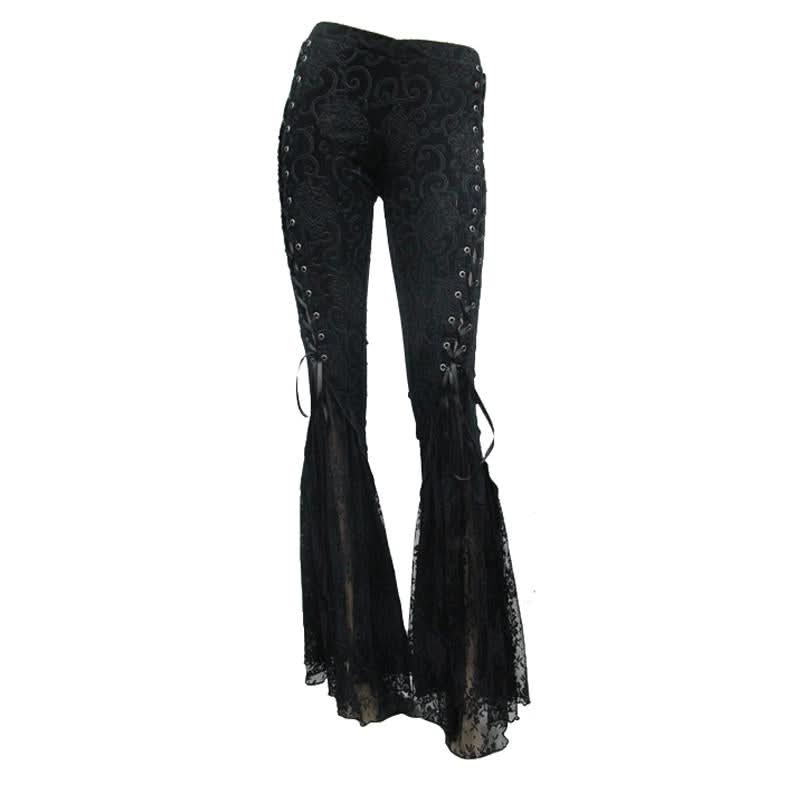 'Dark Drapery' Gothic Bell-Bottom Pants – DevilFashion Official