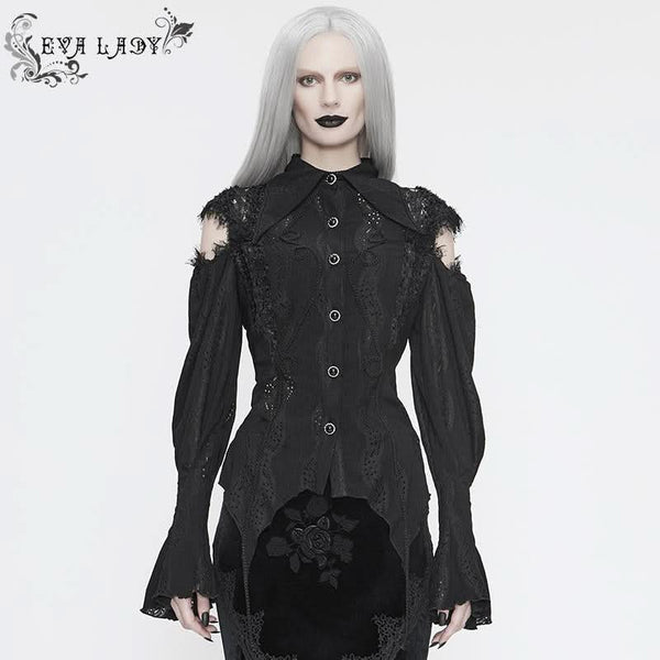 'Dark Seraphim' Gothic Button-Up Top – DevilFashion Official